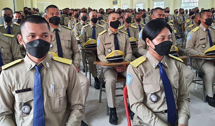 National Police Academy recruits attend basic training in Battambang ...